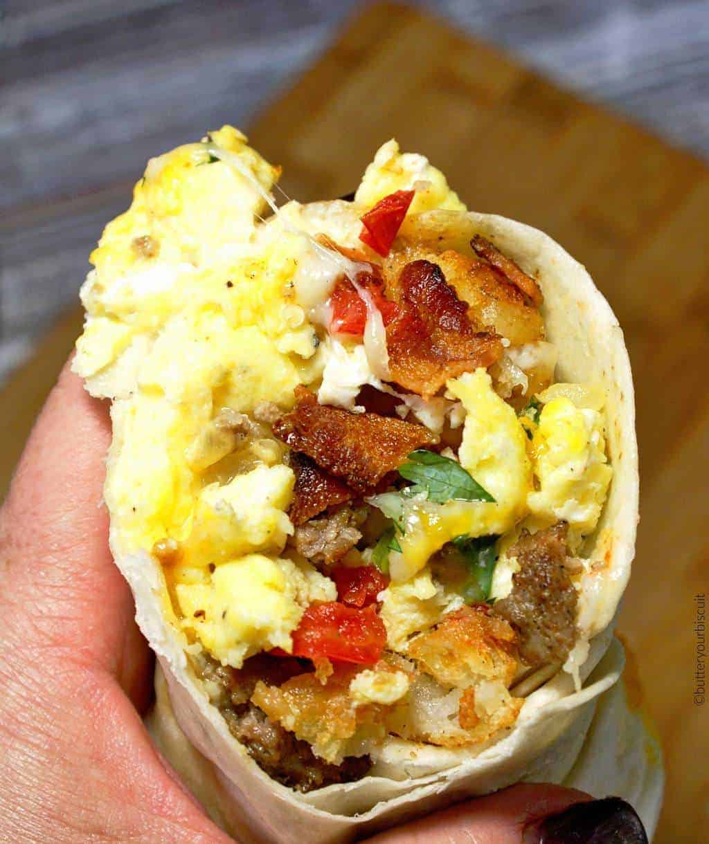 Breakfast Burrito Recipe {Freezer Friendly} - Butter Your Biscuit