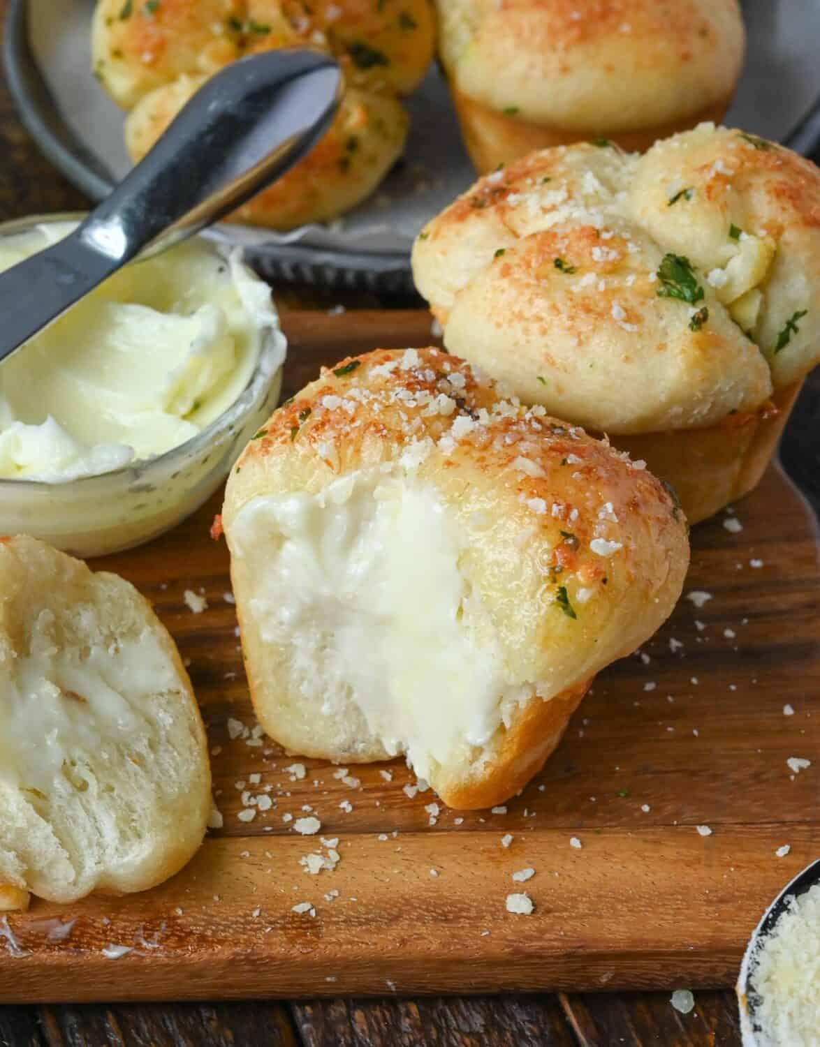 Garlic Parmesan Dinner Rolls - Butter Your Biscuit