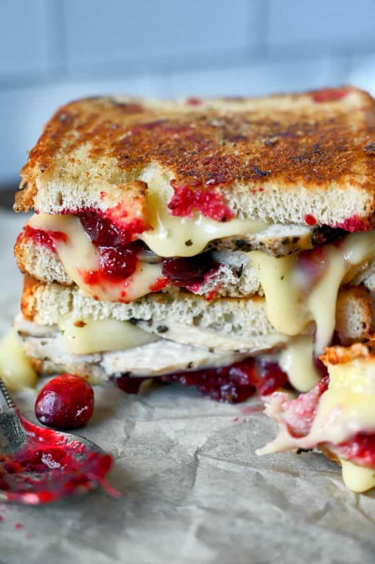 Turkey Cranberry Brie Grilled Cheese - Butter Your Biscuit