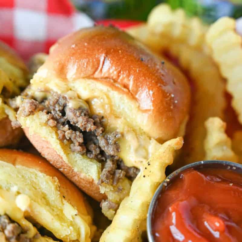 Chopped Cheeseburger Sliders {Maid Rite}-Butter Your Biscuit