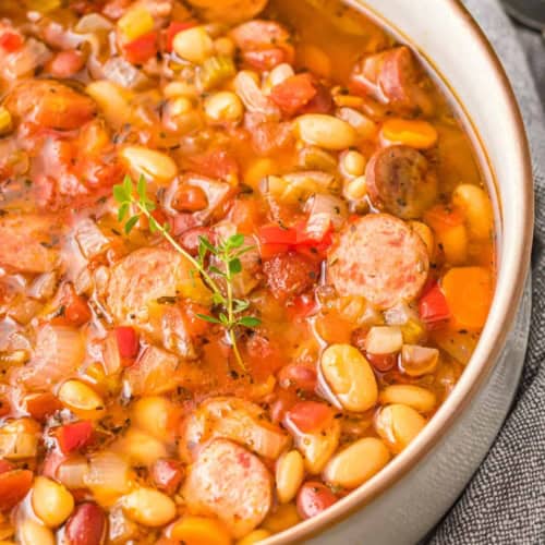 Slow Cooker Sausage Bean Soup