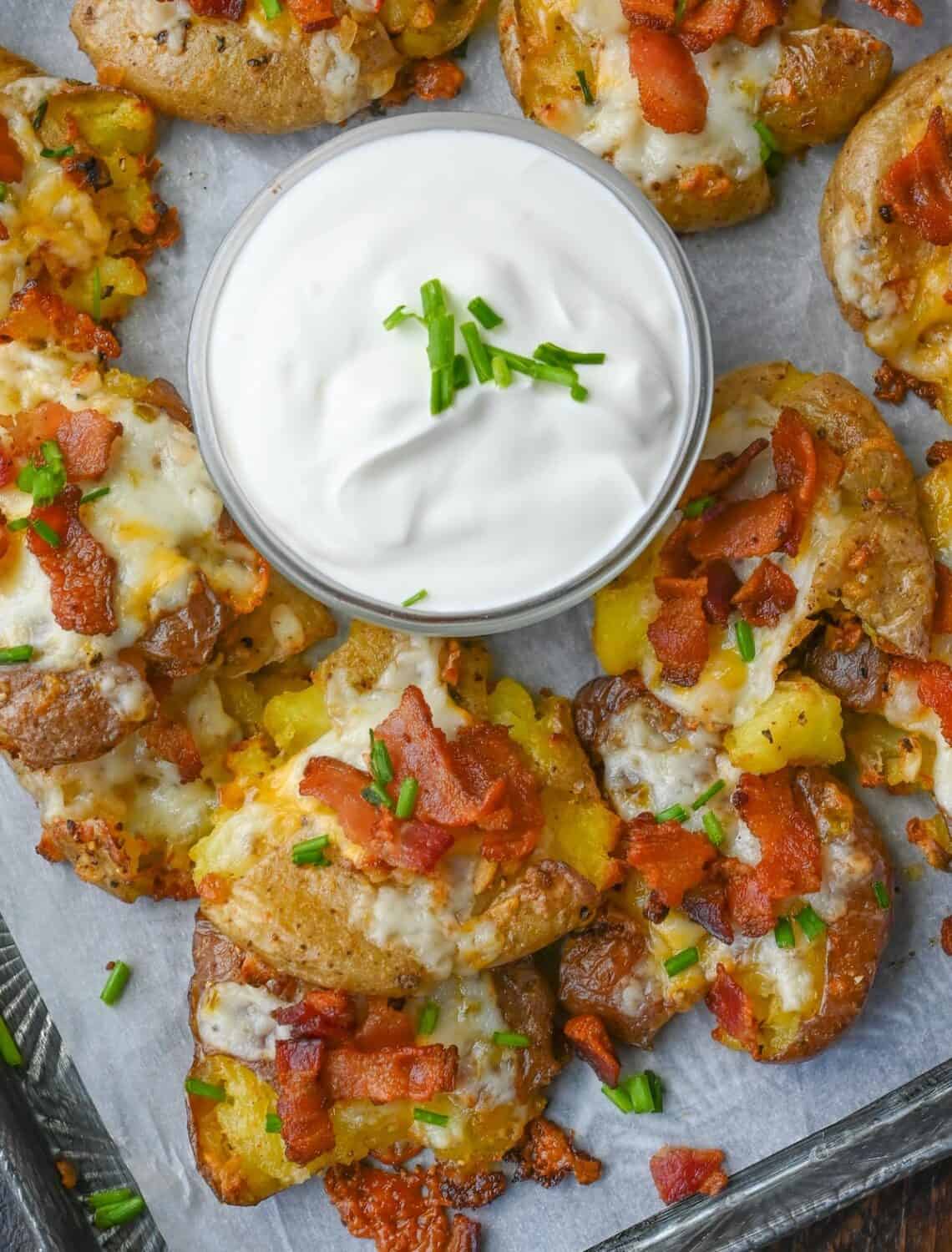 Cheesy Smashed Potato Bites | Butter Your Biscuit
