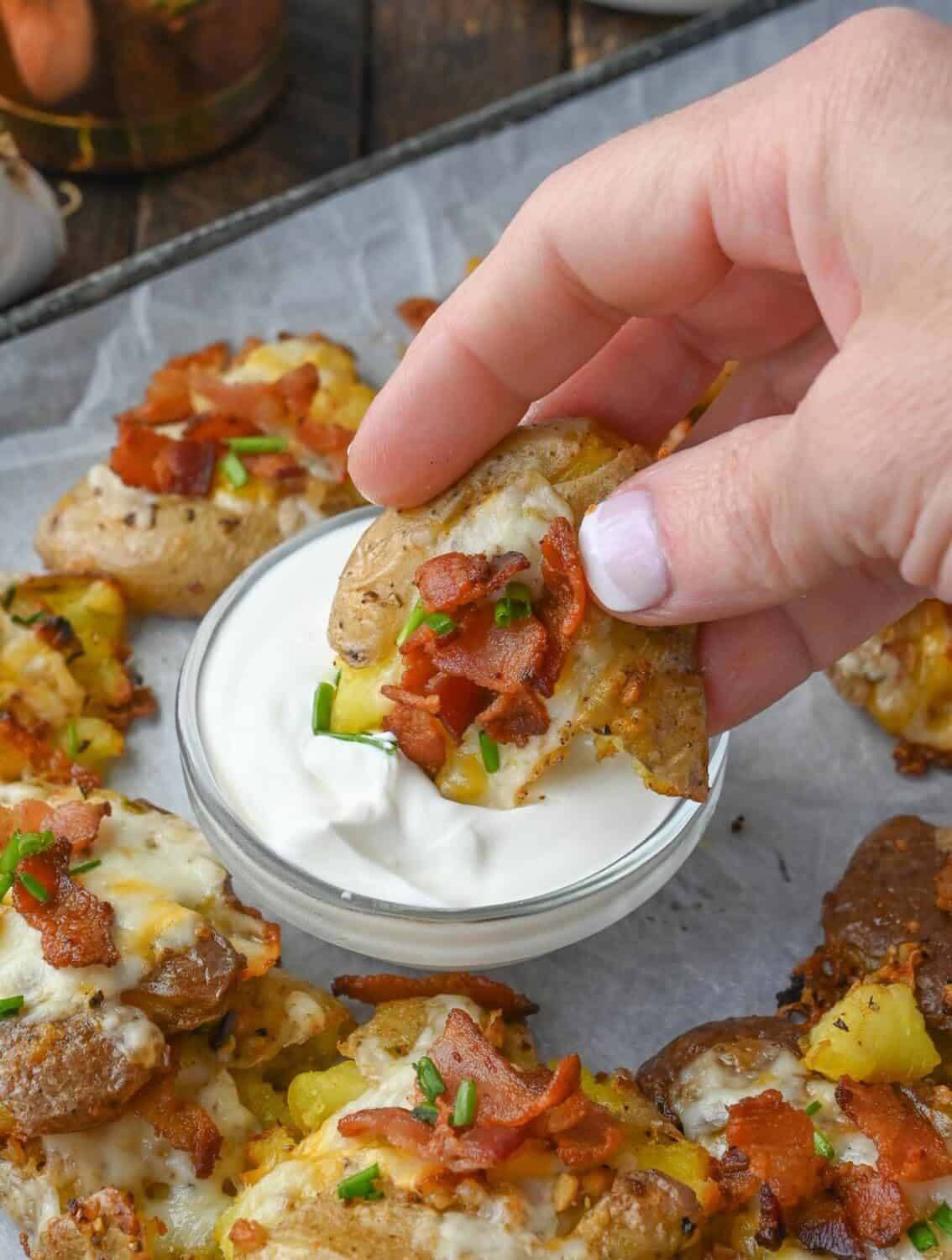 Cheesy Smashed Potato Bites | Butter Your Biscuit
