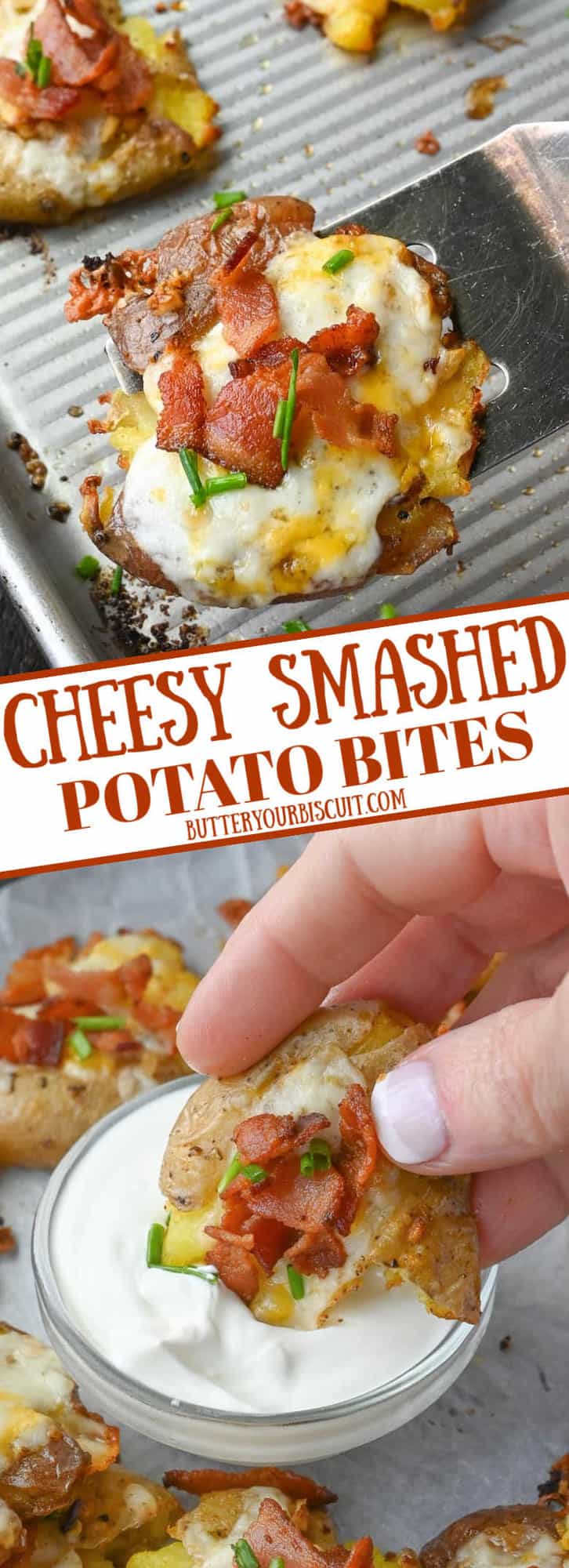 Cheesy Smashed Potato Bites | Butter Your Biscuit