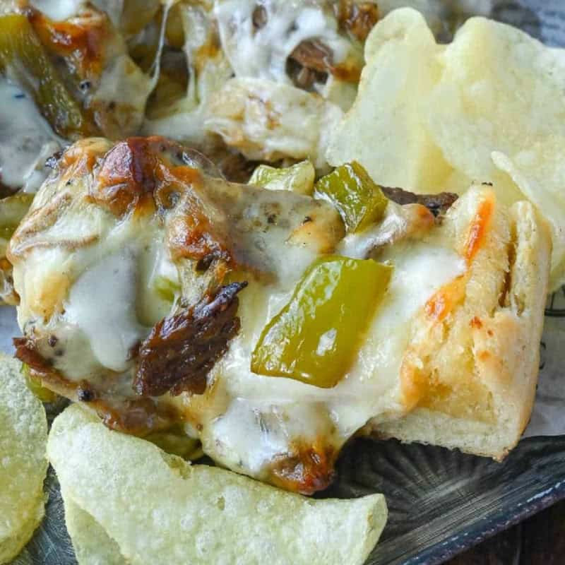 Philly Cheesesteak French Bread Pizza | Butter Your Biscuit