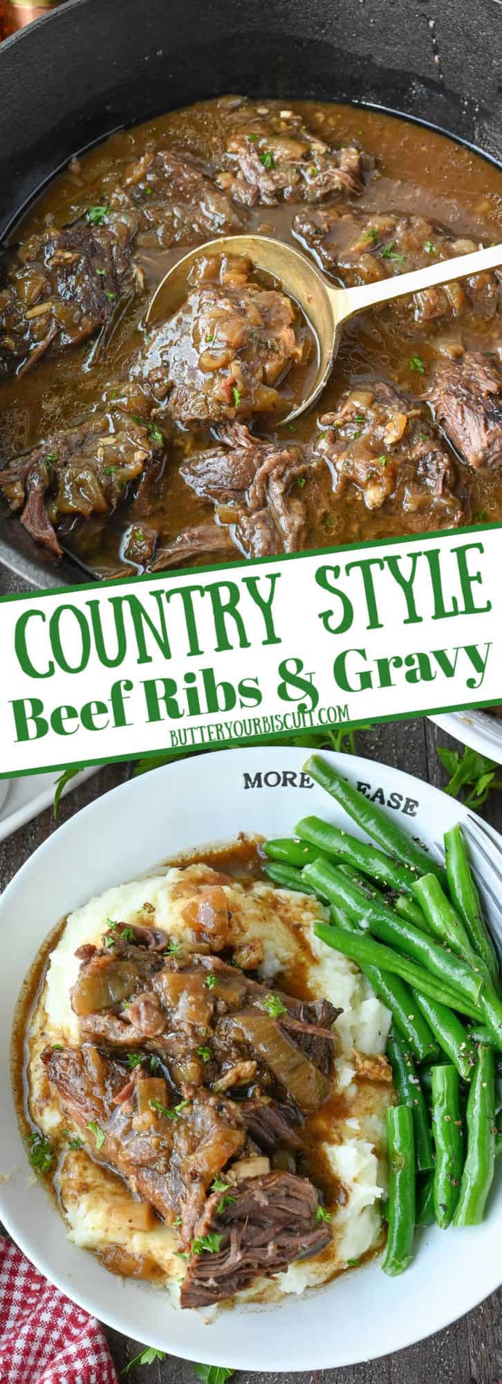 Country Style Beef Ribs and Gravy | Butter Your Biscuit