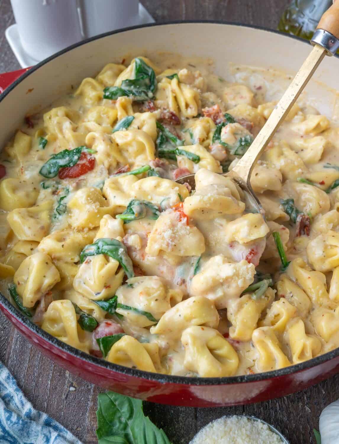 Creamy Tuscan Tortellini | Butter Your Biscuit