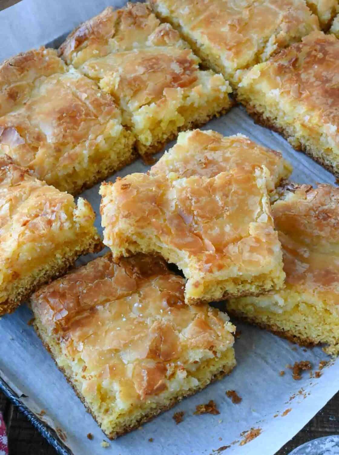 Gooey Butter Cake Bars | Butter Your Biscuit