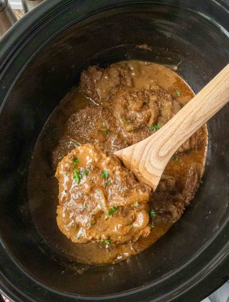 Slow Cooker Cube Steak with Gravy - Butter Your Biscuit