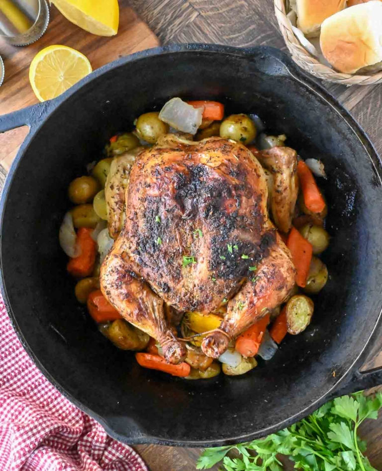 Dutch Oven Roasted Whole Chicken - Butter Your Biscuit